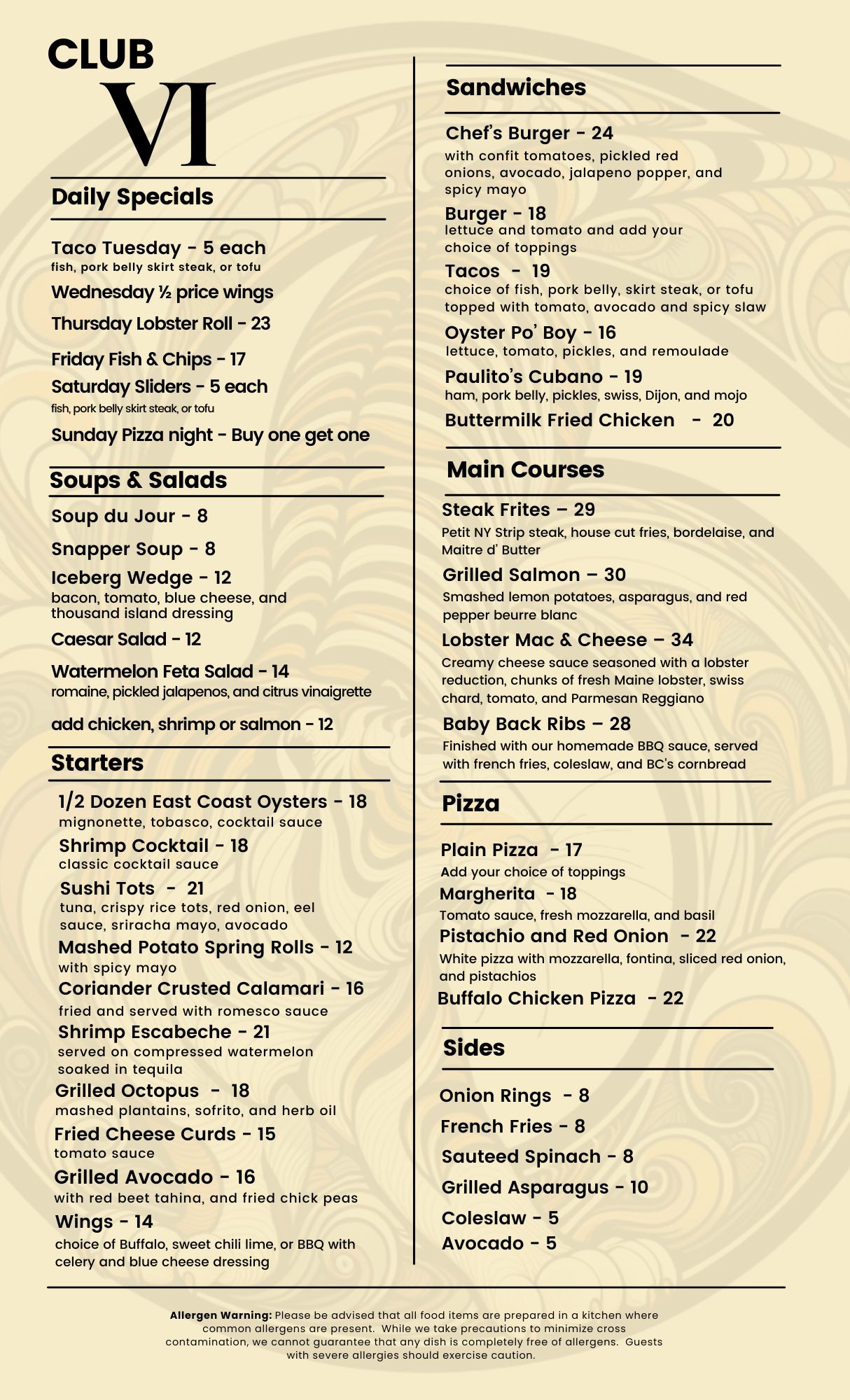 Private Event & Dining Menus - The Nassau Club of Princeton