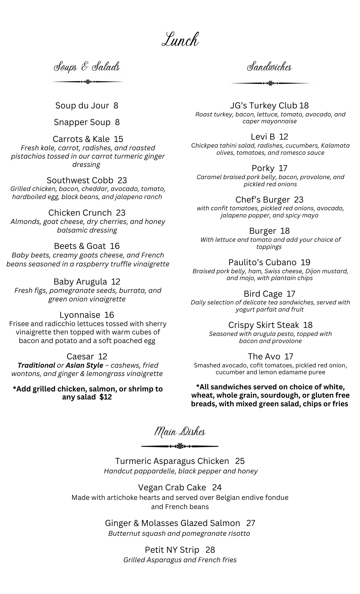 Private Event & Dining Menus - The Nassau Club of Princeton